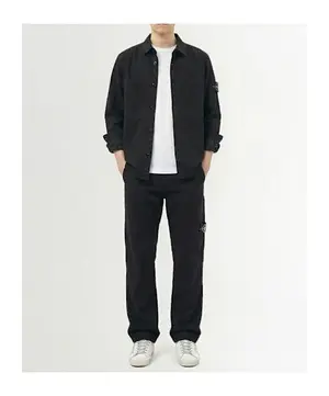 Stone Island Vintage Effect Cotton Shirt - Black