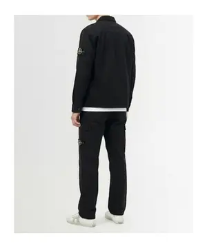 Stone Island Vintage Effect Cotton Shirt - Black