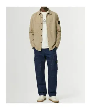 Stone Island Vintage Effect Cotton Shirt - Black