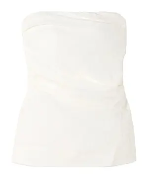 Tove Izel Linen Bandeau Top - Off-white