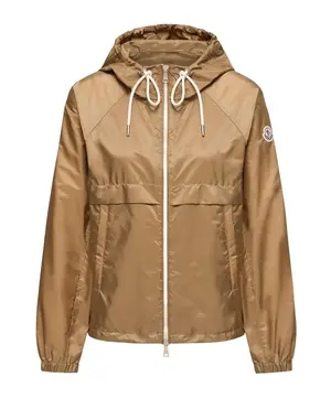 Moncler Zip-up Hooded Jacket - Camel