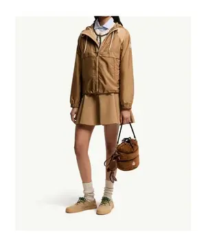 Moncler Coquelicot Zip-up Hooded Jacket - Camel