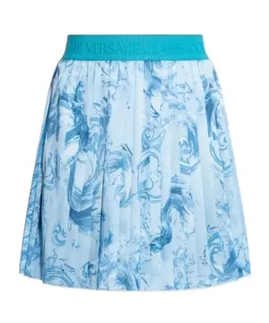 Versace Barocco Pattern Pleated Mini Skirt