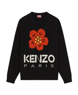 Kenzo Boke Flower Logo Crewneck Jumper - Black