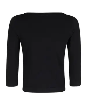 ROBERTO COLLINA Boat Neck Knitted Top - Black