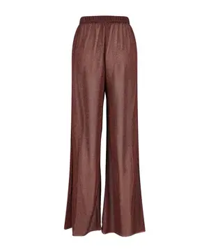 Oseree Lumière Sequin Embellished Wide-leg Pants - Red
