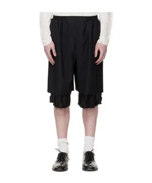 EDWARD CUMING Exploded Lining Fleece Elastic Waist Shorts