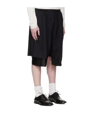 EDWARD CUMING Exploded Lining Fleece Elastic Waist Shorts