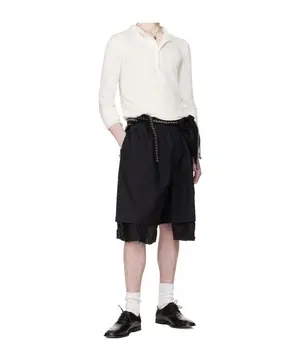 EDWARD CUMING Exploded Lining Fleece Elastic Waist Shorts