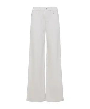 Brunello Cucinelli Brunello Cucinelli Monili Detailed Wide-Leg Trousers Chalk