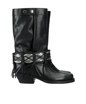 Isabel Marant Étoile Square Toe Block Heel Fringe Trim Boots