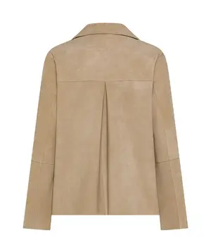 Seventy Suede Lapel Collar Jacket - Nude