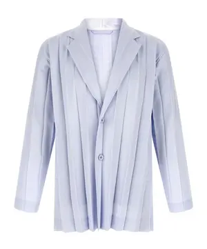 Issey Miyake Homme Plissé Single-breasted Suit Jacket With Accordion Pleats - White