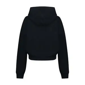 VIVIENNE WESTWOOD Logo Embroidered Cropped Hoodie - Black