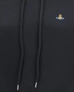 VIVIENNE WESTWOOD Logo Embroidered Cropped Hoodie - Black