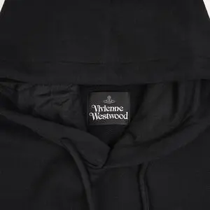 VIVIENNE WESTWOOD Logo Embroidered Cropped Hoodie - Black