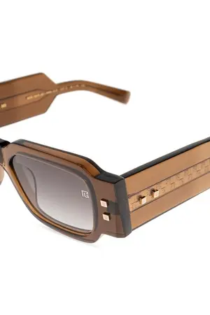 Balmain Olivier Iii Square Frame Sunglasses - Brown