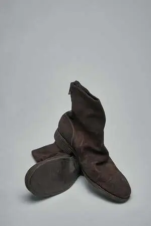 Guidi Round-toe Zip-up Ankle Boots - Dark Brown