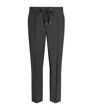 Dolce & Gabbana Topstitched Drawstring Trousers - Grey