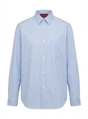 Gucci Striped Poplin Shirt - Light Blue