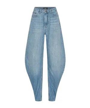 ROTATE BY BIRGER CHRISTENSEN Draped Barrel Leg Jeans