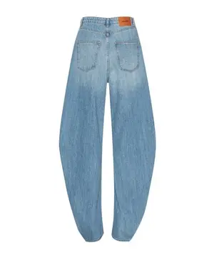 ROTATE BY BIRGER CHRISTENSEN Draped Barrel Leg Jeans