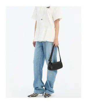 ROTATE BY BIRGER CHRISTENSEN Draped Barrel Leg Jeans