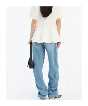 ROTATE BY BIRGER CHRISTENSEN Draped Barrel Leg Jeans