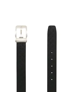 Emporio Armani Logo Engraved Leather Belt