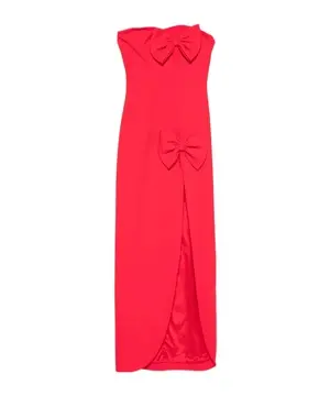 Alessandra Rich Strapless Gown With Bow Detail And Slit