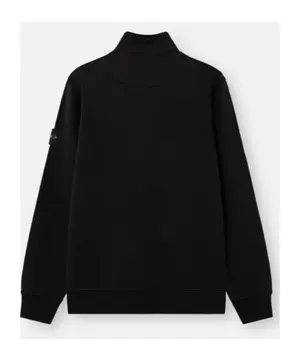 Stone Island Logo Patch Quarter-zip Sweatshirt - Black