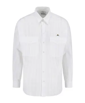 VIVIENNE WESTWOOD Orb Embroidered Striped Shirt