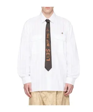 VIVIENNE WESTWOOD Orb Embroidered Striped Shirt