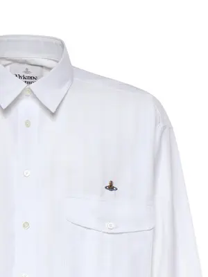 VIVIENNE WESTWOOD Orb Embroidered Striped Shirt