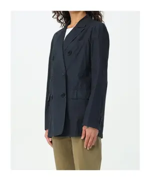 Aspesi Double-breasted Cotton Blazer - Black