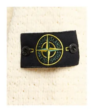 Stone Island Cotton Chenille Crewneck Sweater With Logo Patch - White