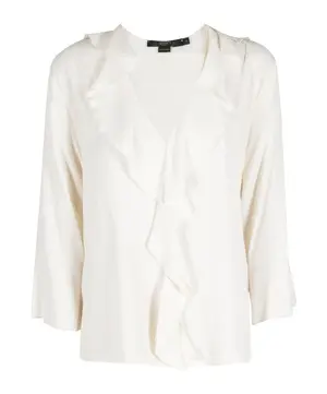 Seventy V-neck Ruffled Blouse - White
