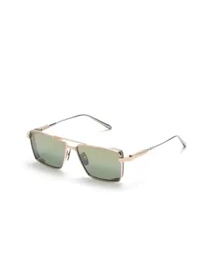 AKONI Geometric D Frame Sunglasses - Gray