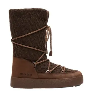 Moon Boot X Guest In Residence Knit Boots - Cocoa