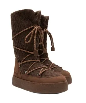 Moon Boot X Guest In Residence Knit Boots - Cocoa