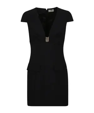 Elisabetta Franchi Short Sleeve V-neck Mini Dress
