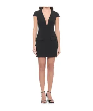 Elisabetta Franchi Short Sleeve V-neck Mini Dress