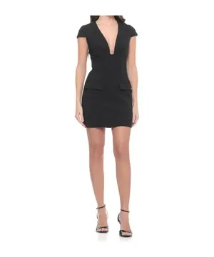 Elisabetta Franchi Short Sleeve V-neck Mini Dress