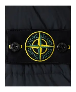 Stone Island Nylon Down Jacket With Hood And Logo Patch