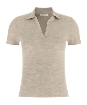 Max Mara Albero Ribbed Short-sleeved Polo Shirt