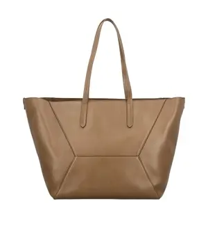 Brunello Cucinelli Logo Print Tote Bag - Brown