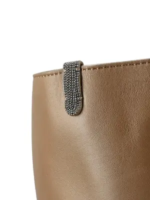 Brunello Cucinelli Logo Print Tote Bag - Brown