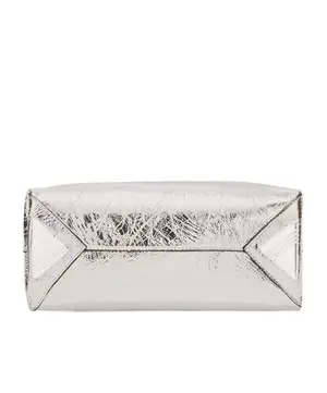 Attico Metallic Craquelé "day Off Small" Clutch - Silver
