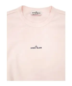 Stone Island Crewneck Sweatshirt With Printed Logo - Pink