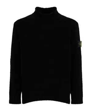 Stone Island Cotton Chenille Crewneck Sweater - Black